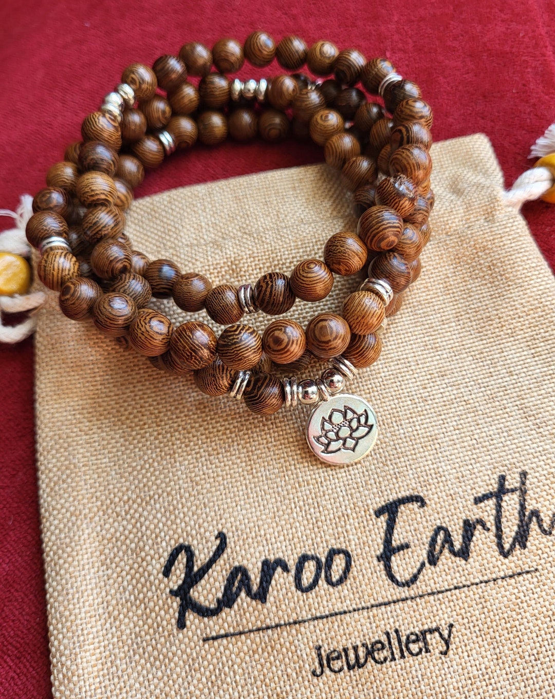 108 Mala Natural Sandalwood Meditation Necklace. Japa Mala Bracelet ...