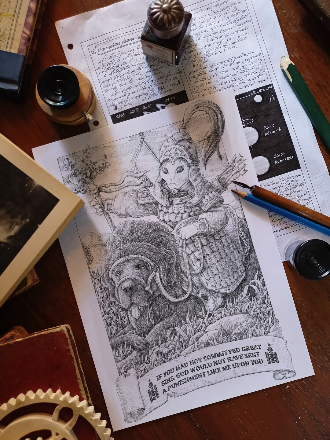 The Mongol Soldier - Author Print, Horror Vacui, Poster, A4, A3, A2 Art ...