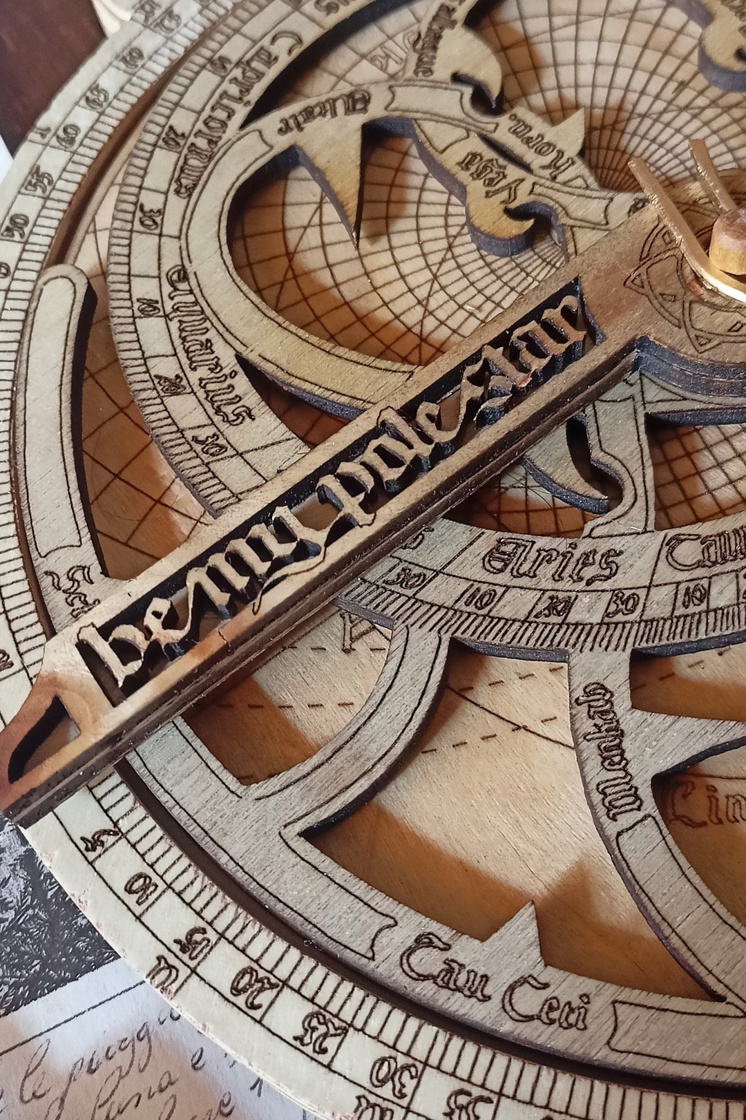 Wooden Astrolabe for a Lover or a Friend. Astronomical Measuring Tool ...