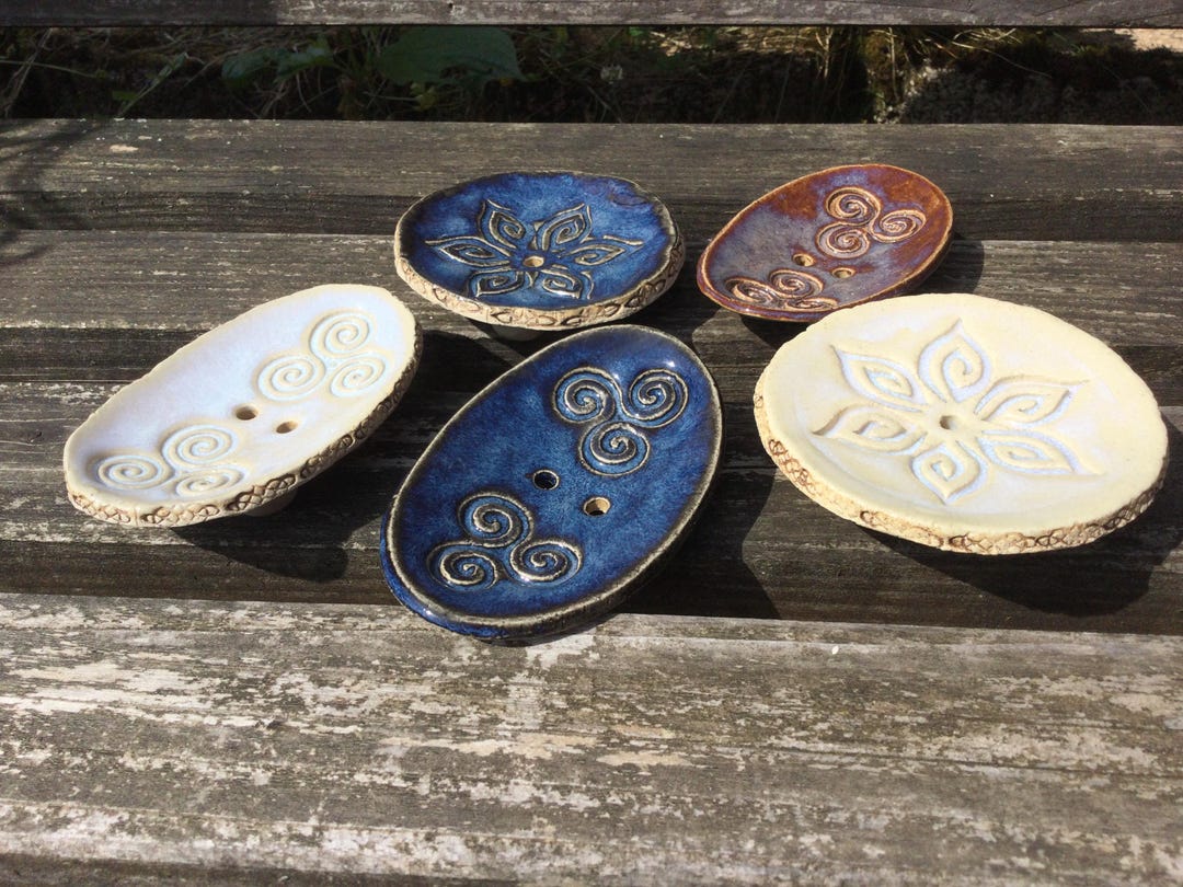 Ceramic Soap Dish in Various Colors, Hand-made, Great Patterns, New ...
