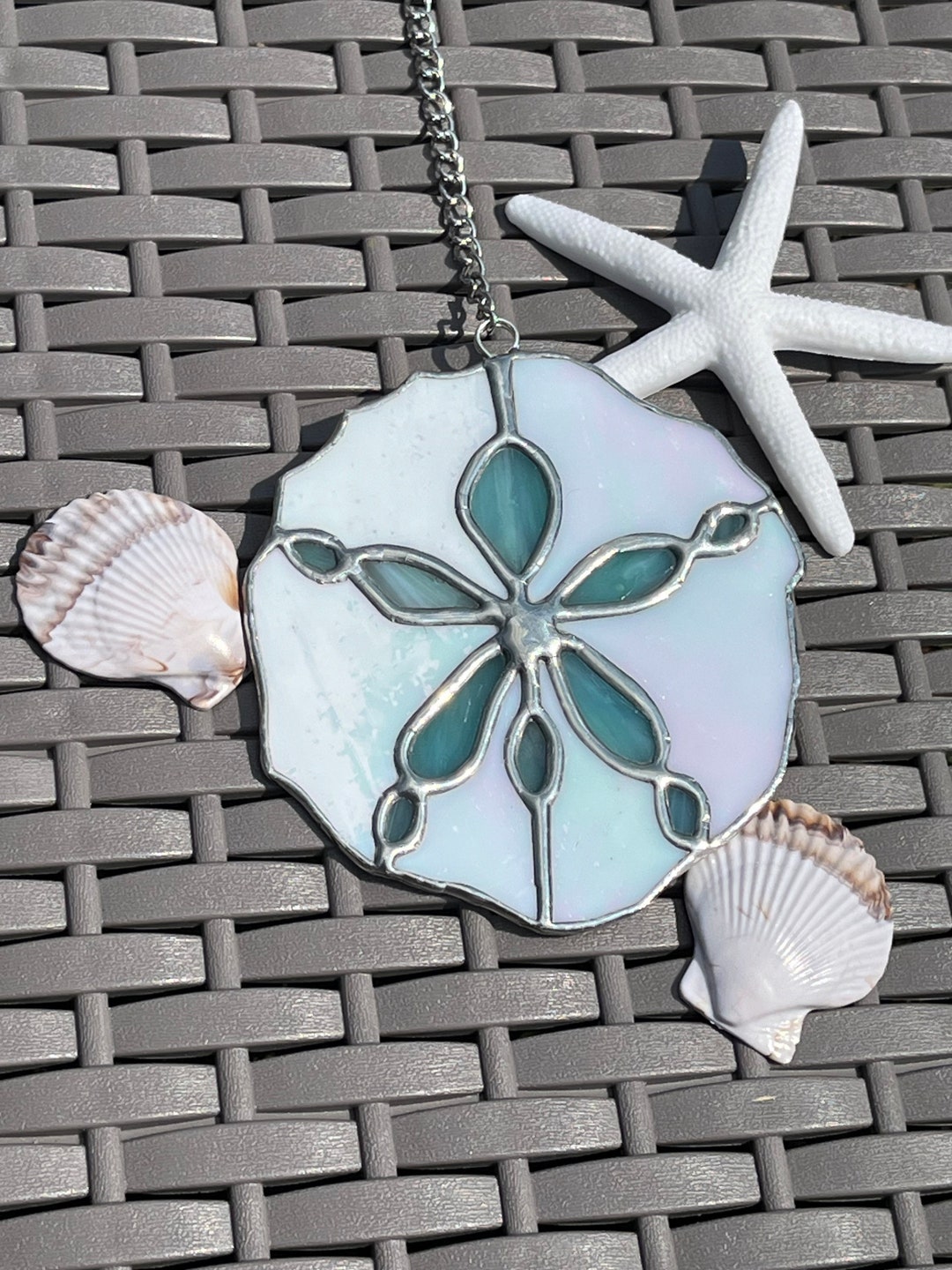 Handcrafted Stained Glass Sand Dollar Sun Catcher - Etsy