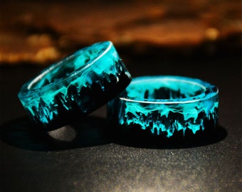 Blue Resin Ring | Etsy