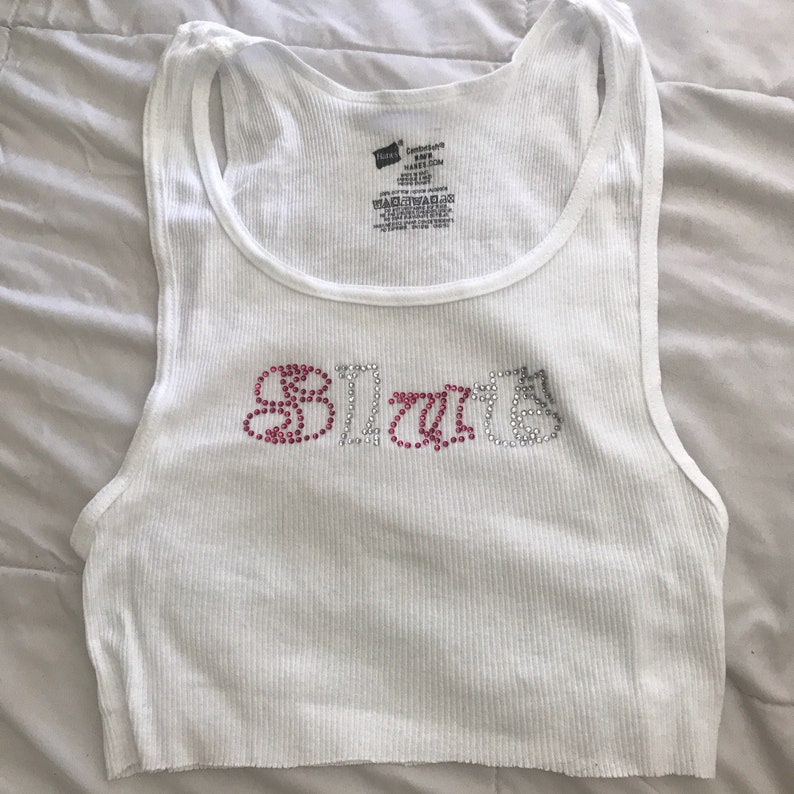 Slut Rhinestone Bedazzled Top - Etsy