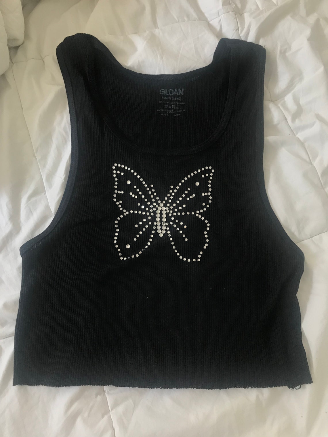 Butterfly Rhinestone Bedazzled Top - Etsy
