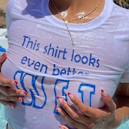 This Shirt Looks Better WET Baby Tee - Etsy
