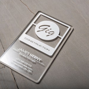 Acrylic Business Cards, Personalized Clear Acrylic Business Cards - Etsy