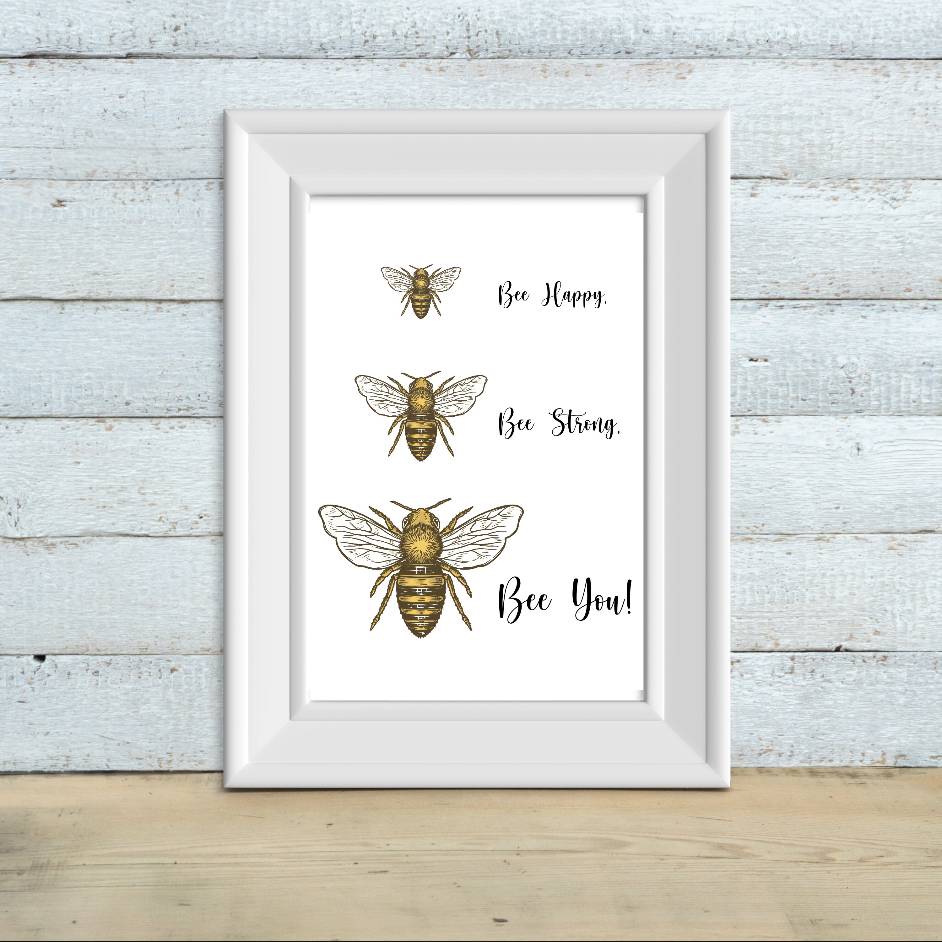Bee Happy Bee Strong Bee You Bee Picture Honey Bee Wall Art - Etsy UK
