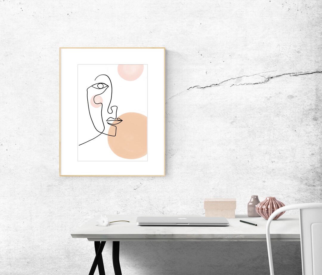 Line Drawing Wall Art, Face Line Art Printable,abstract Wall Art ...