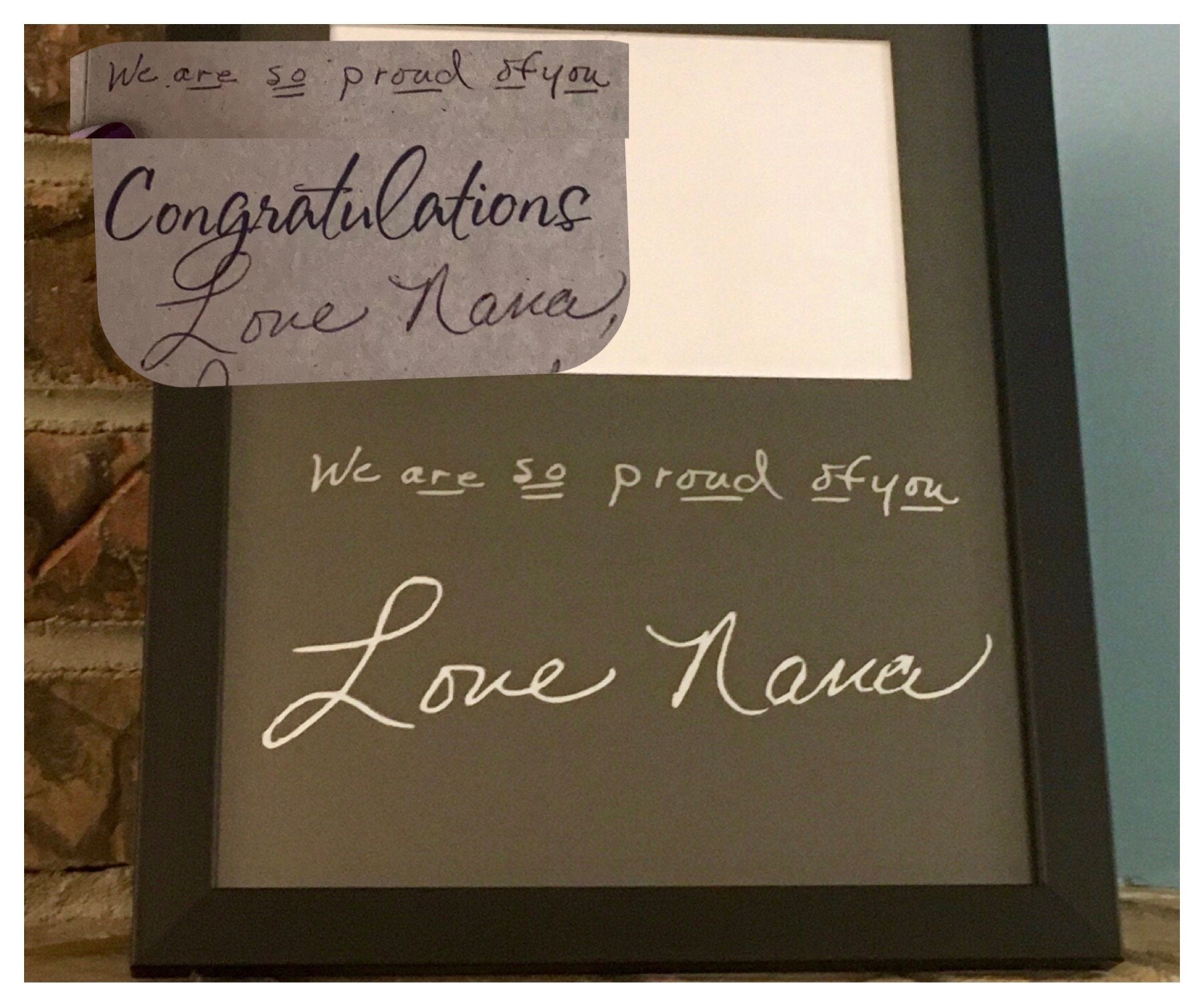 Actual Handwriting Custom Photo Frame Memorial Graduation | Etsy