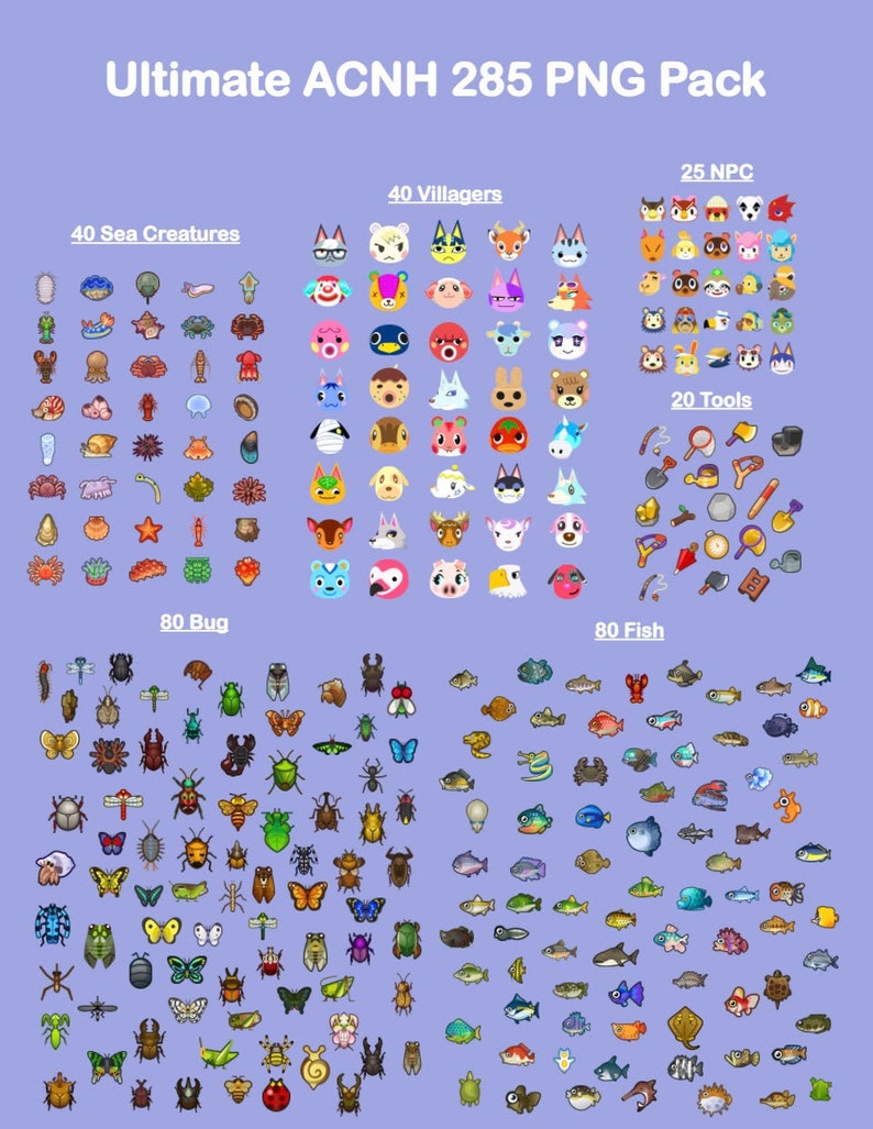 Animal Crossing Entire PNG Collection | PNG, JPG, Clipart, Icon, Items ...