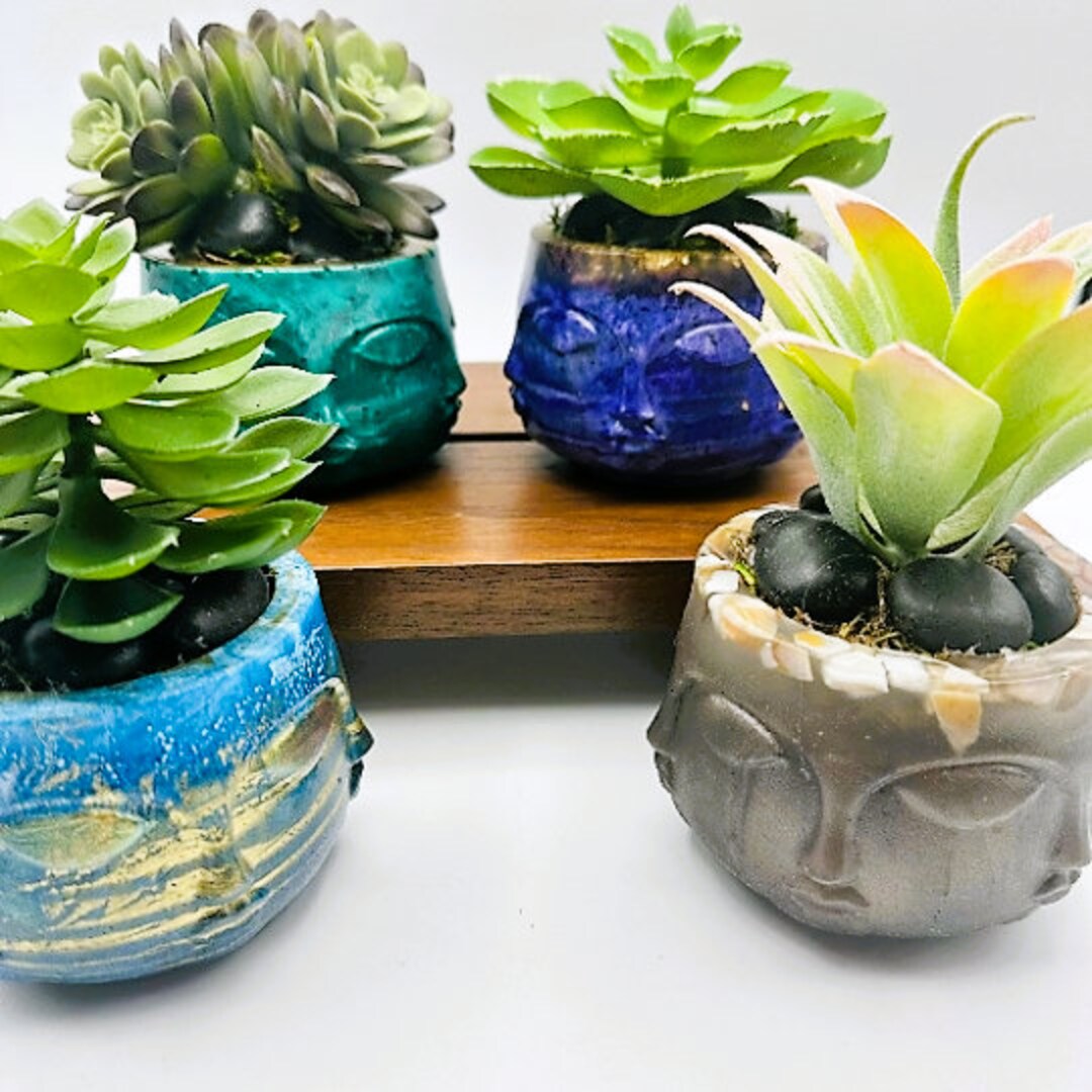 Buddha Head Planter /planters With Succulent Artificial Plant- Home ...