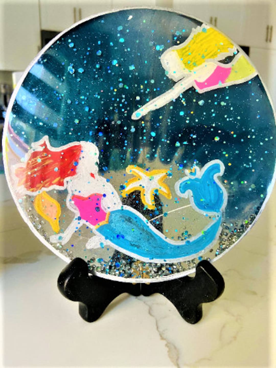 Mermaid Tray- Beach Tray- Handmade Decorative Tray / Serving Tray ...