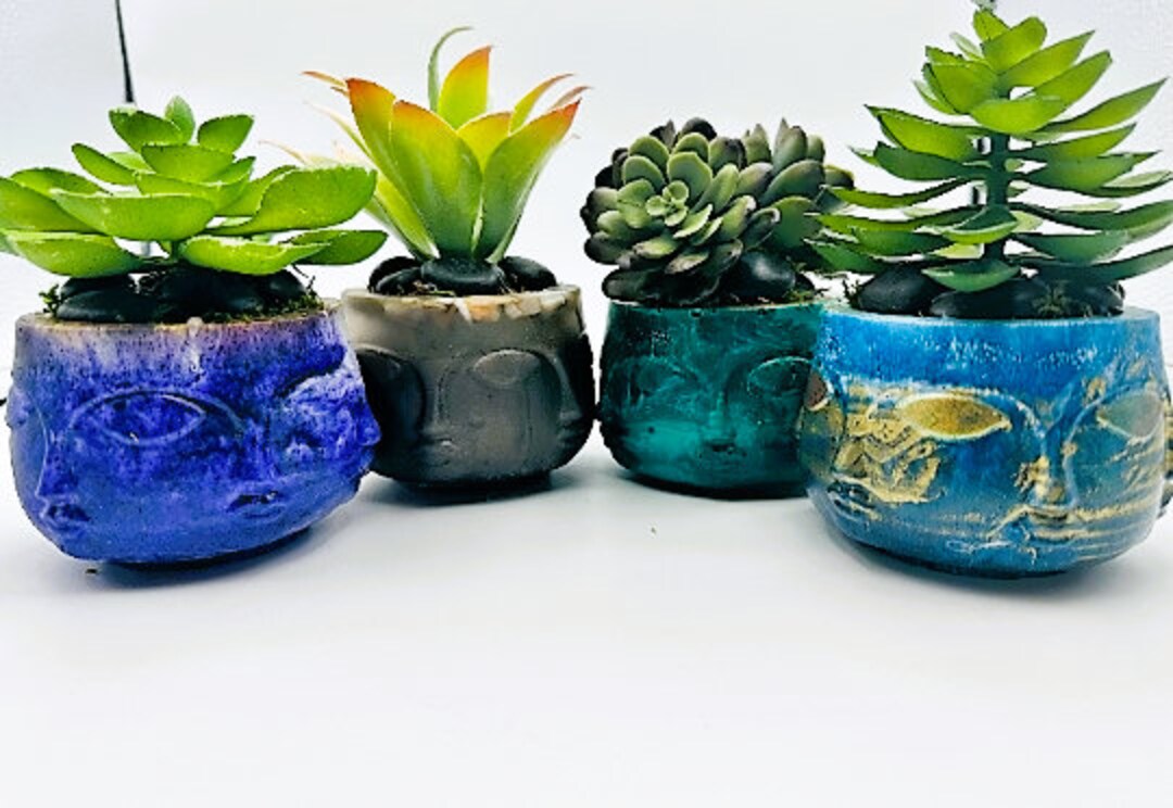 Buddha Head Planter /planters With Succulent Artificial Plant- Home ...