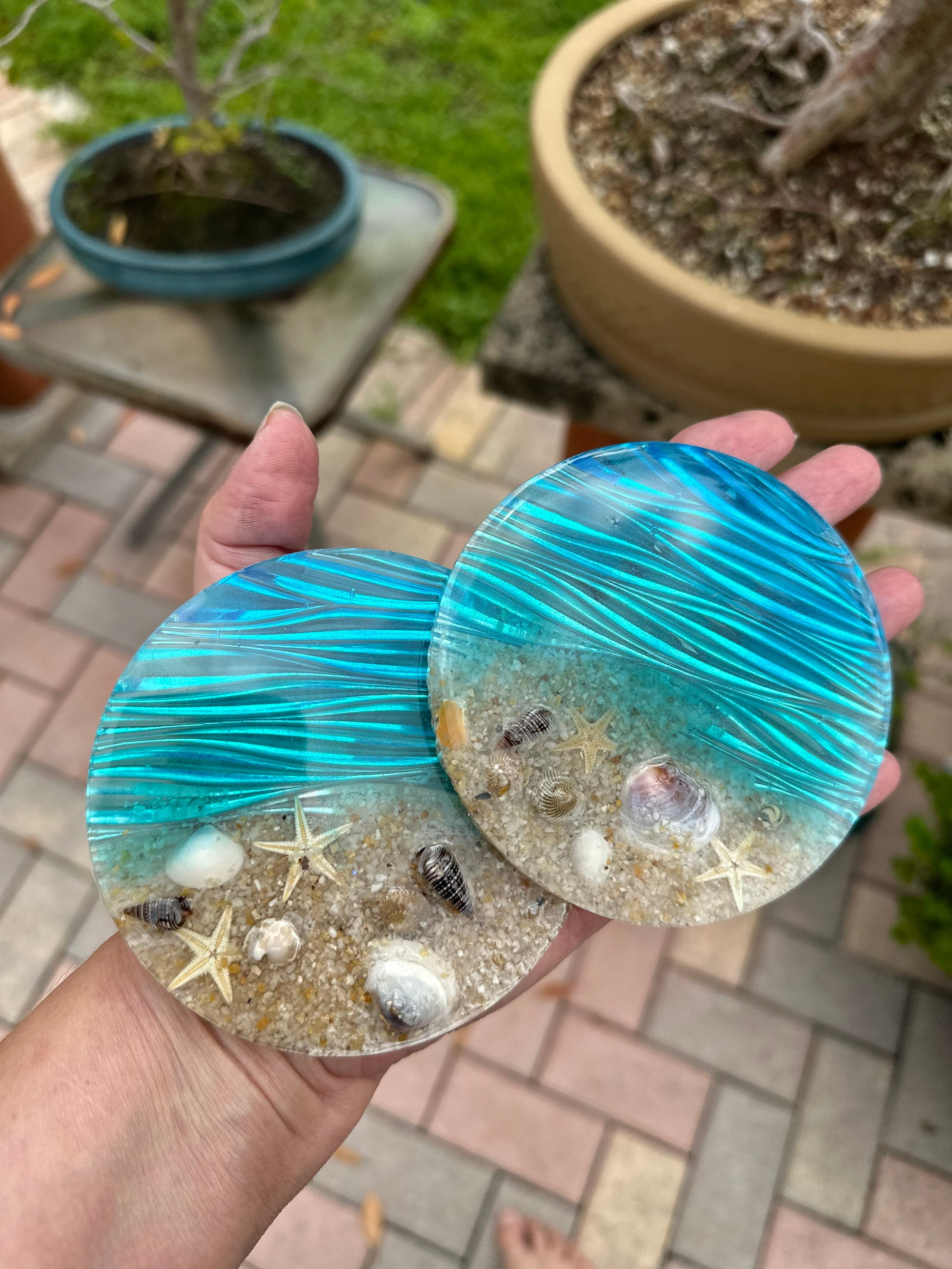 Ocean Coasters: Unique Sand, Shell, and Wave Designs for Beach-themed ...