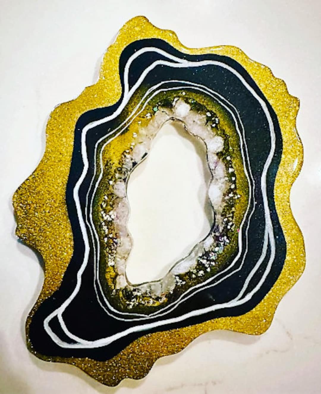 Agate Slice Tray, Geode Tray, Jewelry Tray,candle Holder, Vanity and Beside Tray, Beautiful ...
