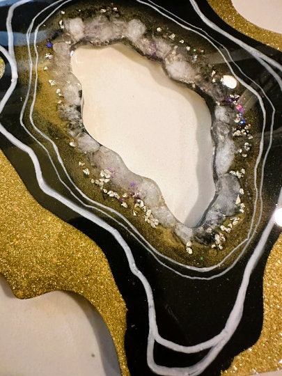 Agate Slice Tray, Geode Tray, Jewelry Tray,candle Holder, Vanity and ...
