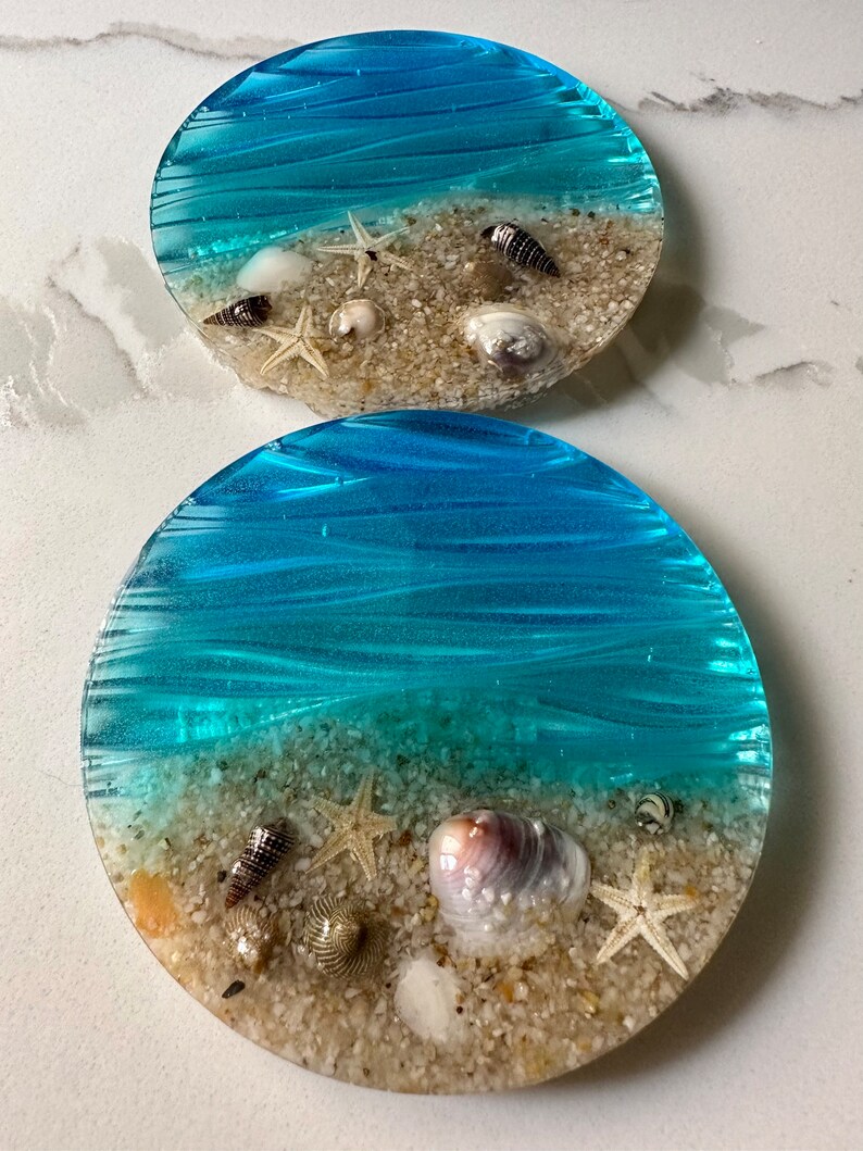 Ocean Coasters: Unique Sand, Shell, and Wave Designs for Beach-themed ...