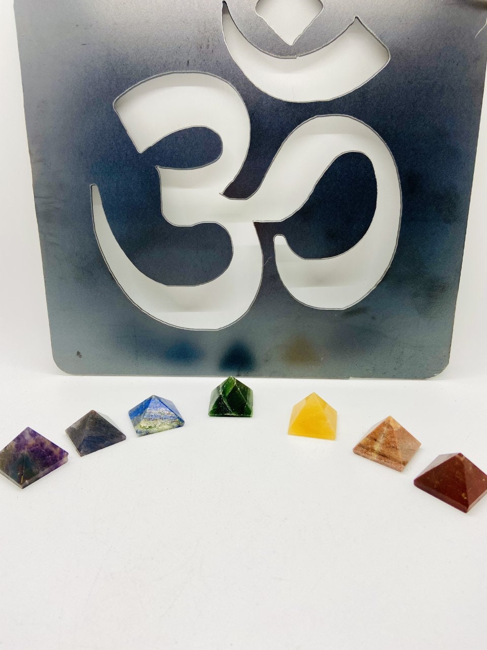 Chakra Pyramid Chakra Set Engraved Pyramid Shaped Chakra - Etsy