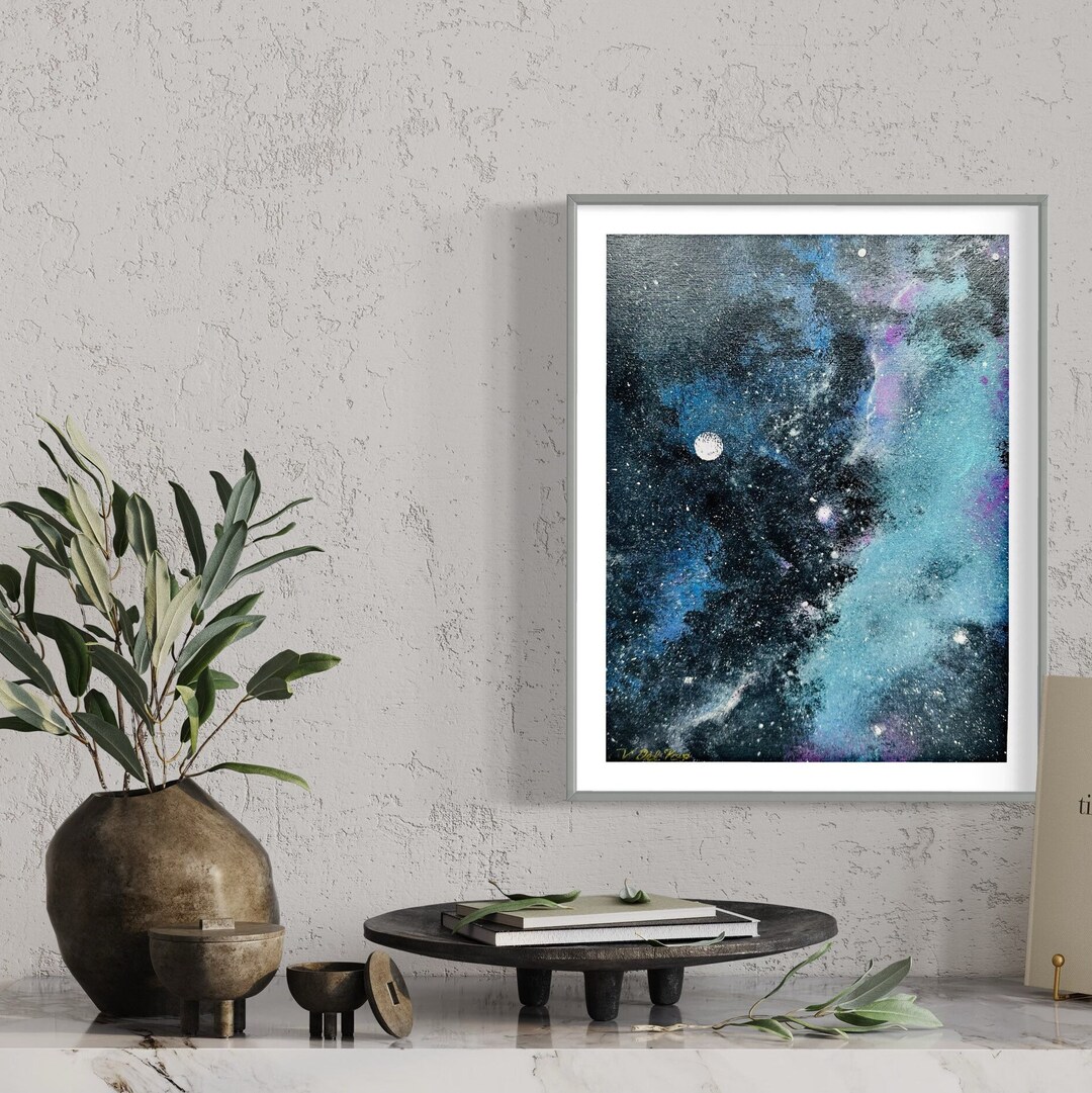 Space Art - Outer Space Original Acryic Painting - Space Wall Art ...