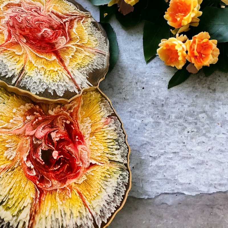 Resin Flower Coaster - Etsy