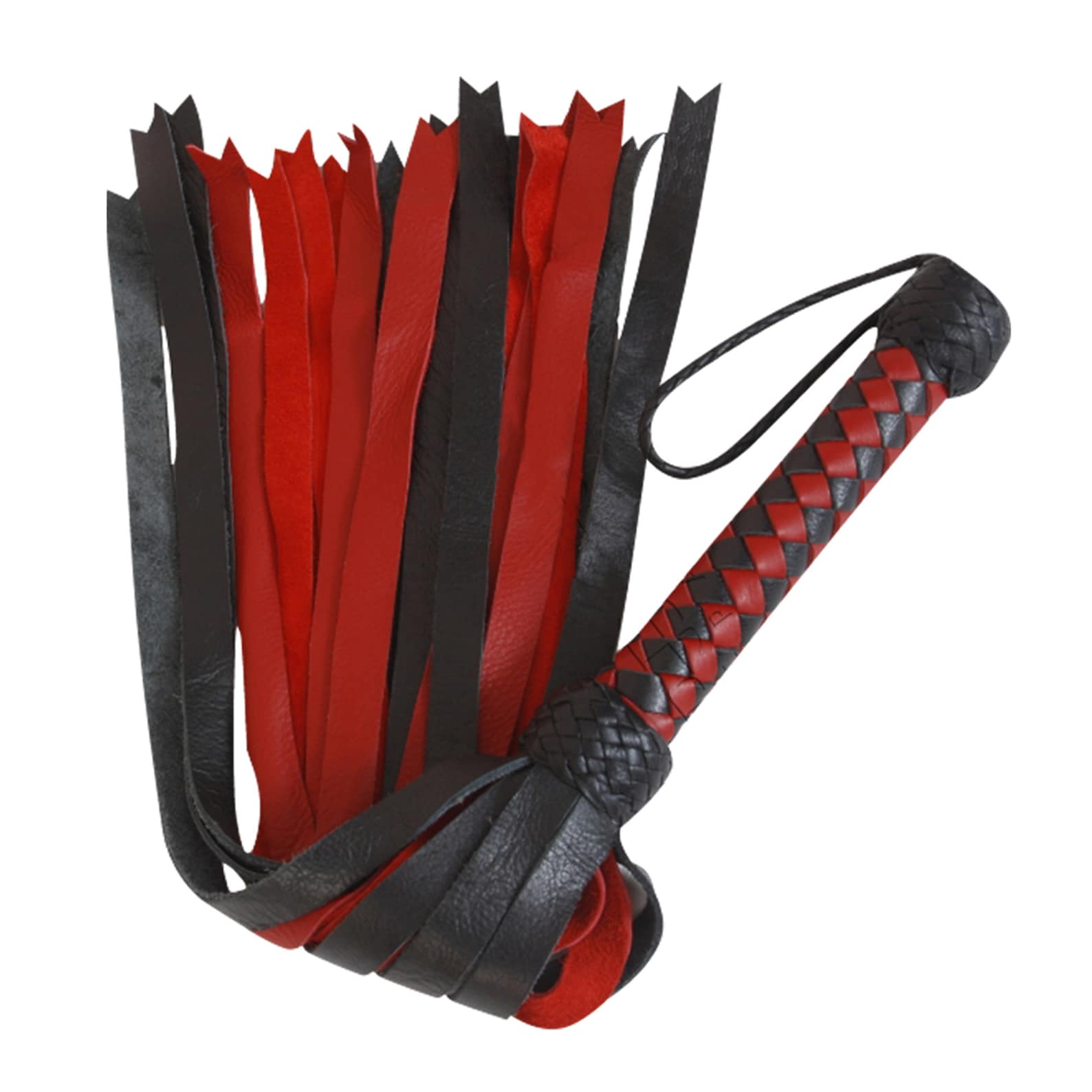 Red & Black Thick Leather Flogger Heavy Duty Genuine Leather | Etsy