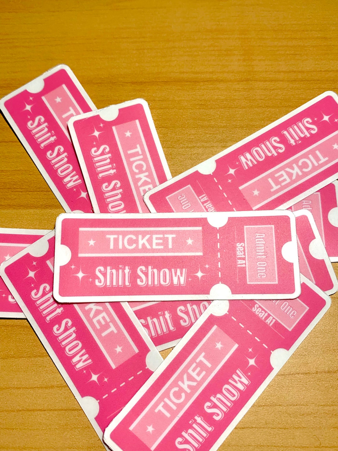 Shit Show Ticket Sticker - Clear Glossy Sticker - Funny Quote Stickers ...