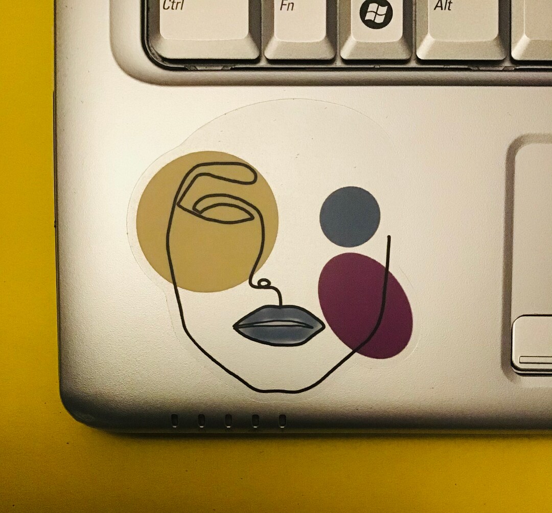 Clear Face Line Art Sticker, 3”x 3” Abstract Stickers - Abstract Art ...