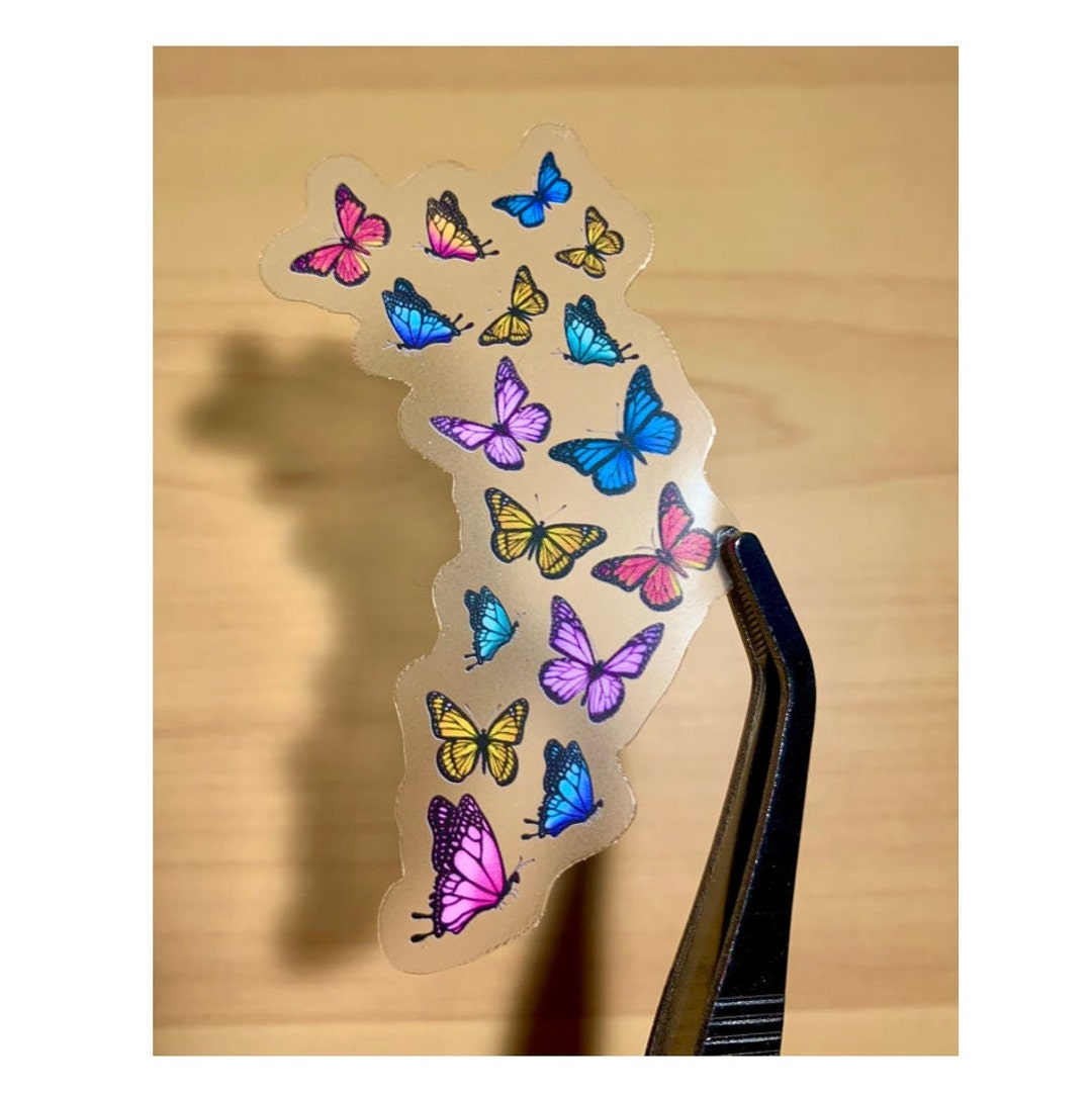 Clear Butterfly Sticker - 1.5"x3" Glossy Sticker - Colorful Butterfly ...