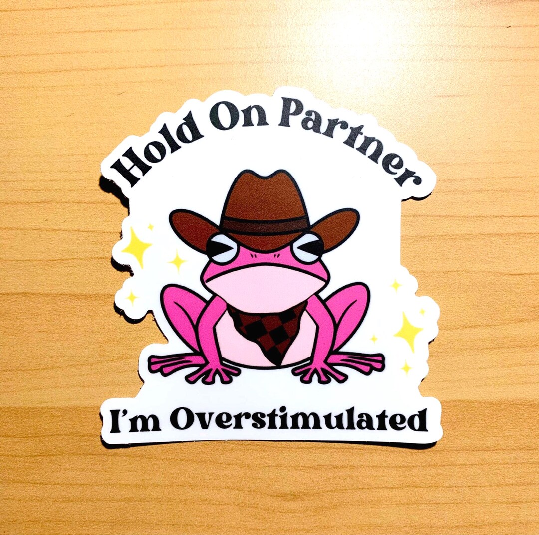 Hold on Partner I’m Overstimulated Sticker - Mental Health Sticker ...