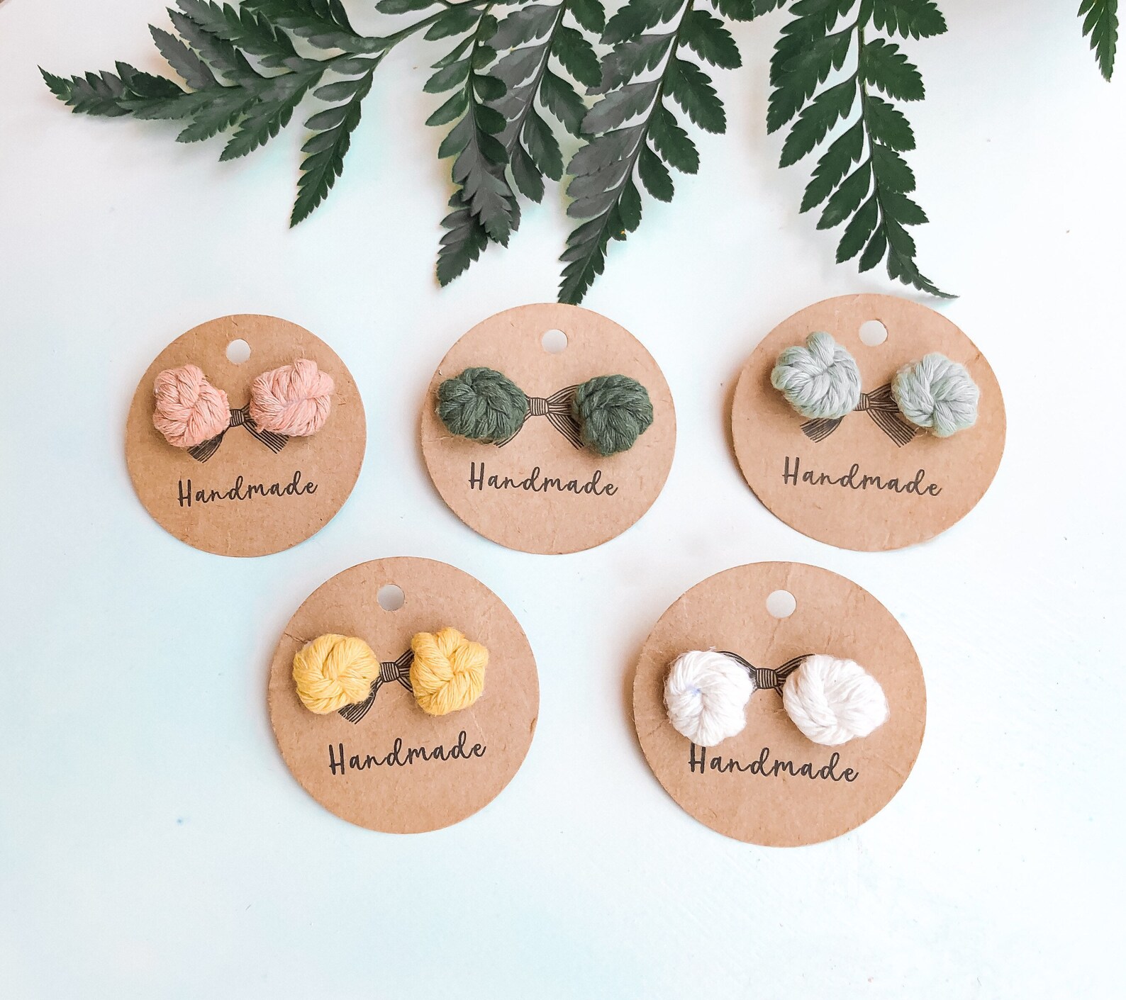 Macrame Studs Boho Earrings Boho Studs Stud Earrings - Etsy