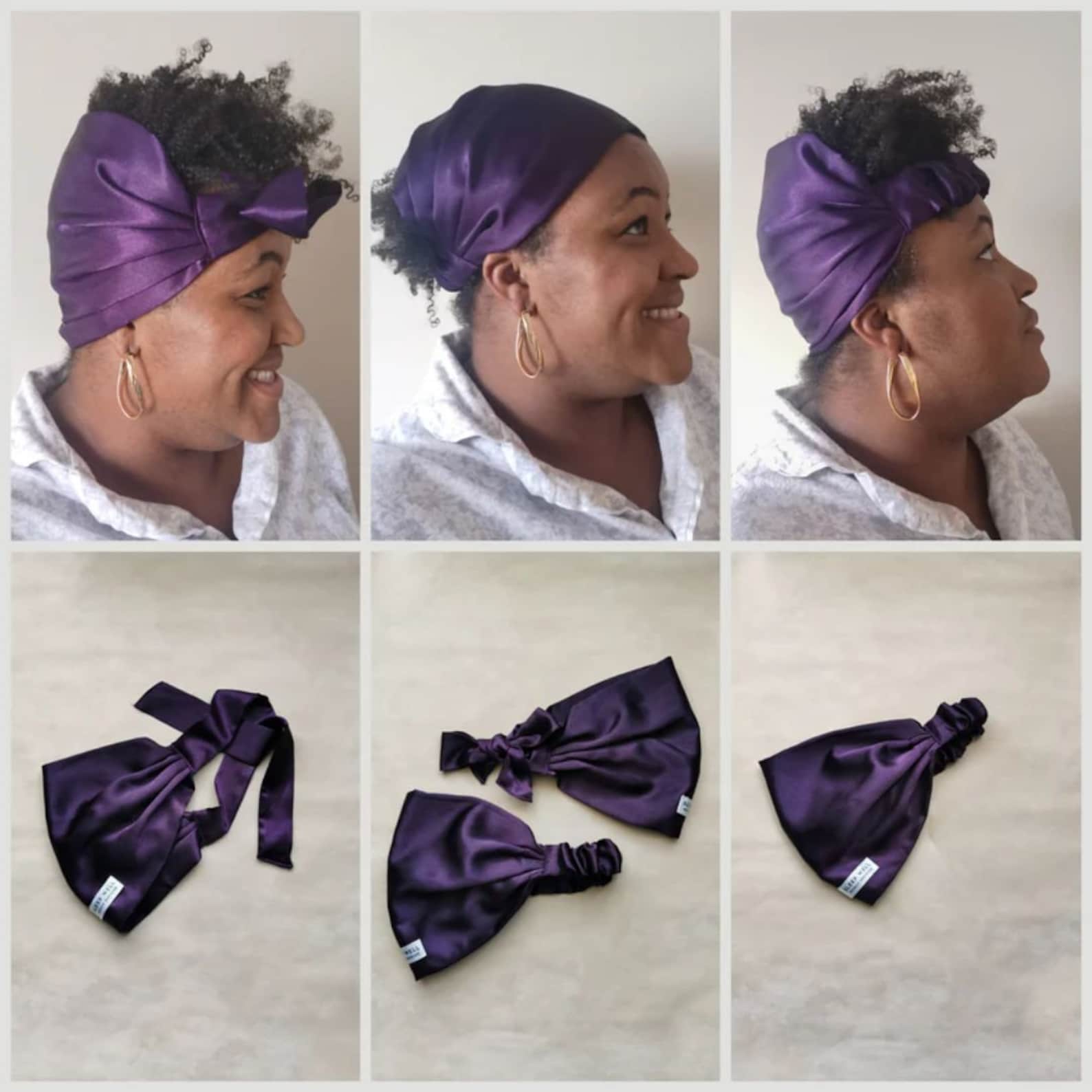 Luxurious Satin sleep Well Hair Wrap, Pineapple Hair Protector, Sleep ...