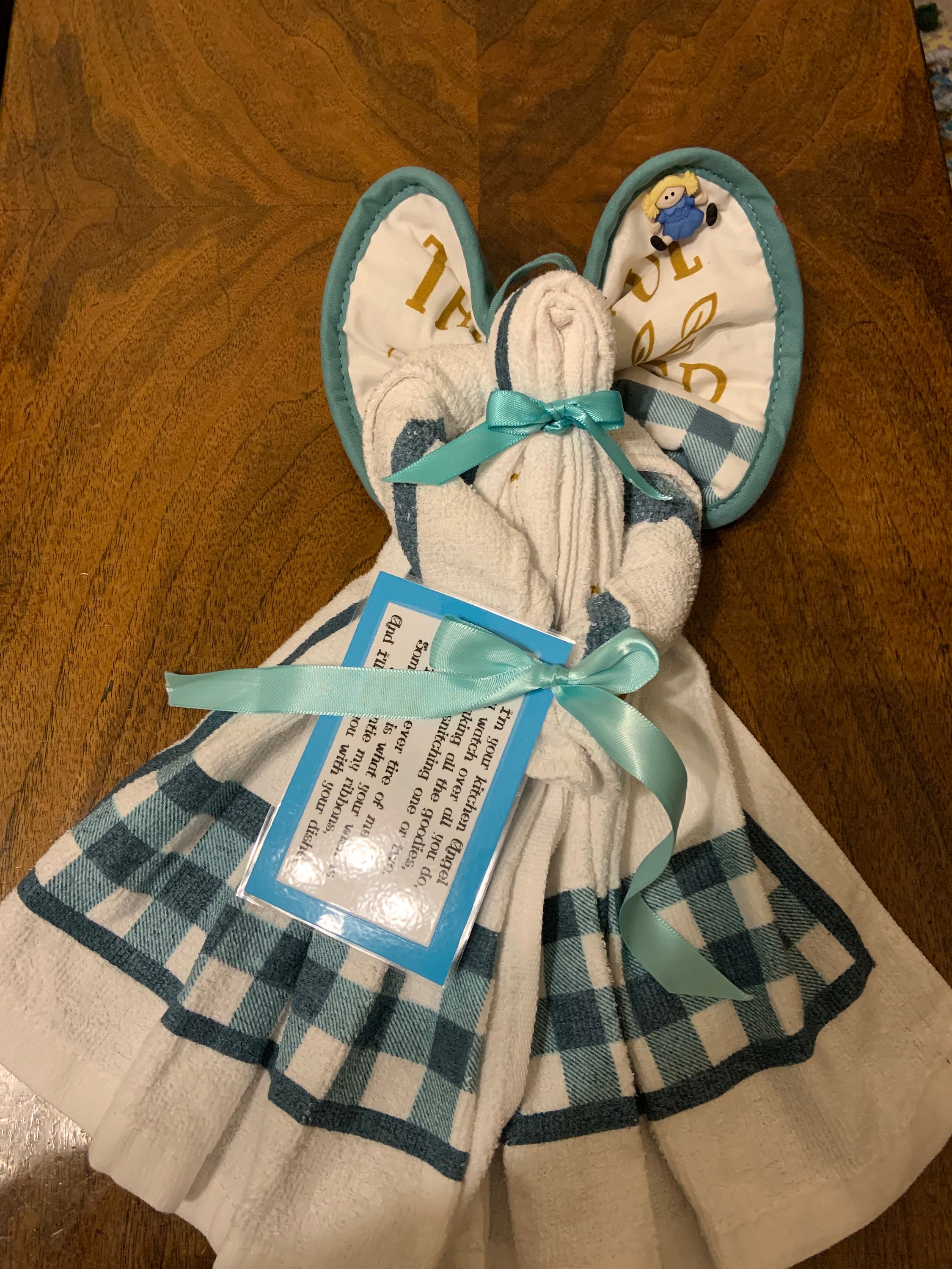 Teal Checked Angel - Etsy