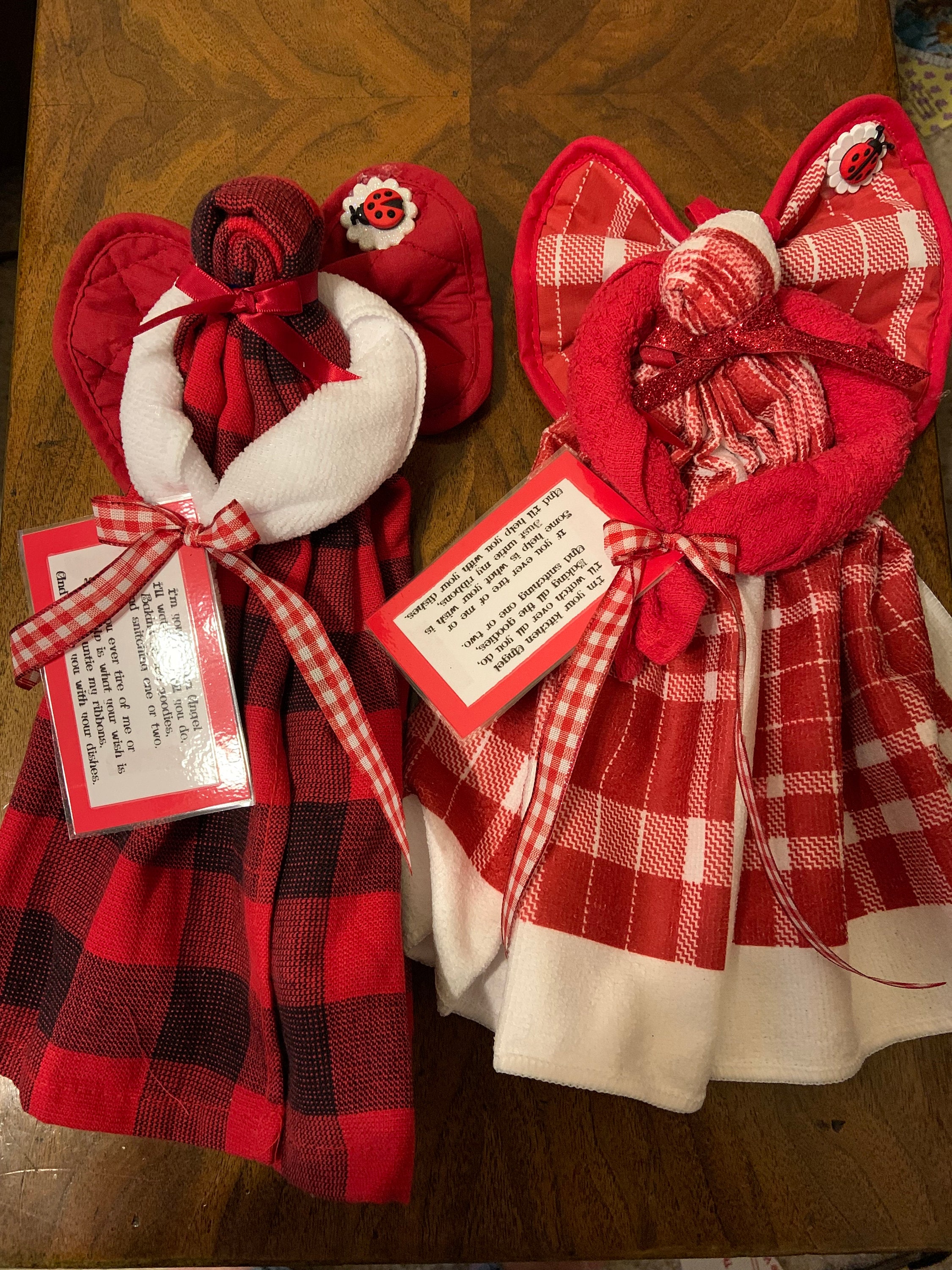 Red Checkered Angel - Etsy