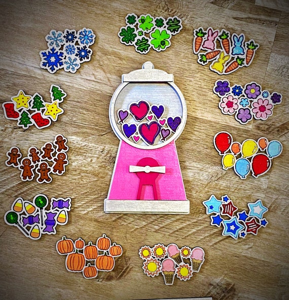 Interchangeable Gumball Machine Home Decor Wood Sign Holiday | Etsy