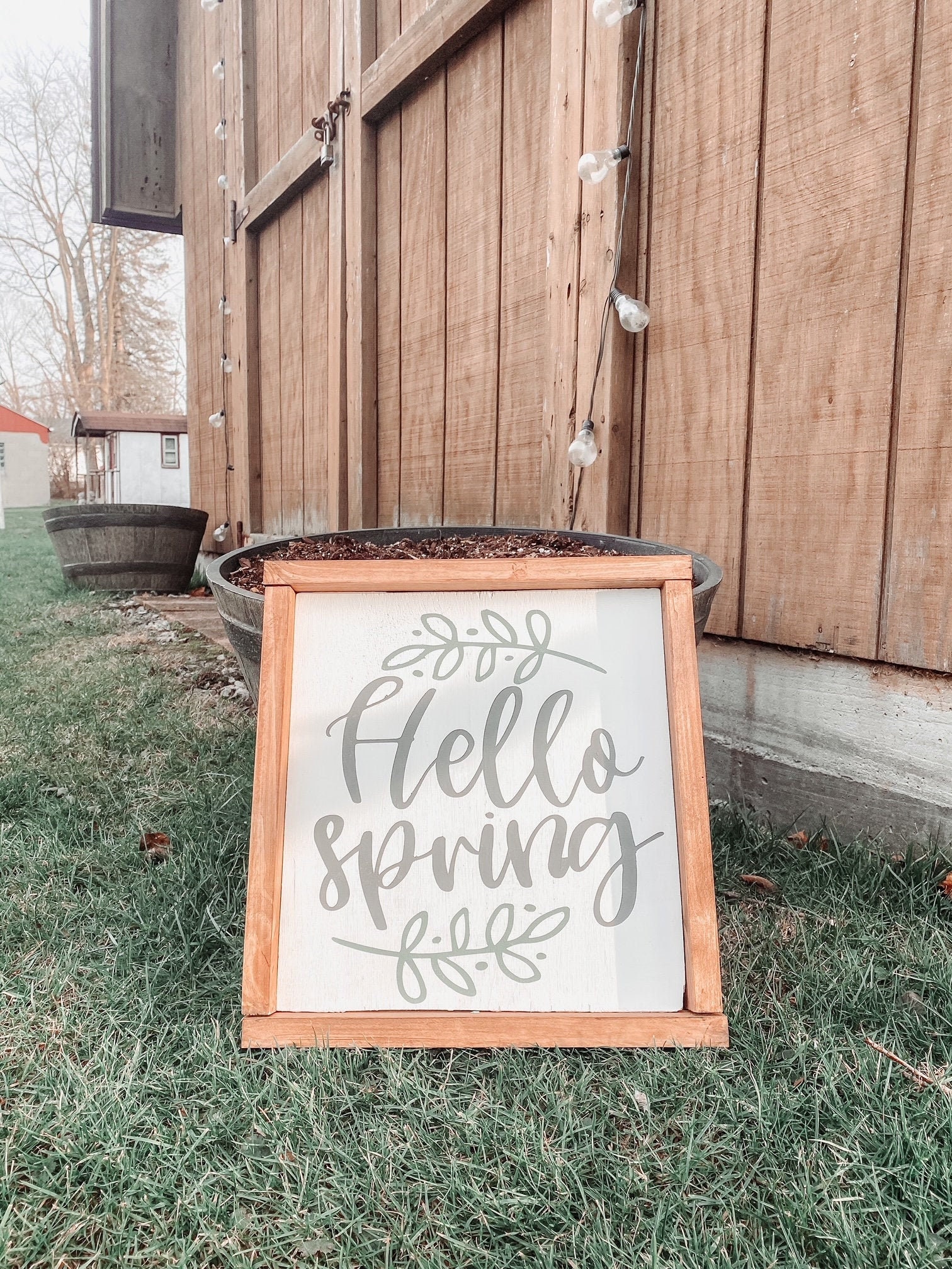 SPRING Hola Primavera Firma de madera hecha a mano - Etsy España