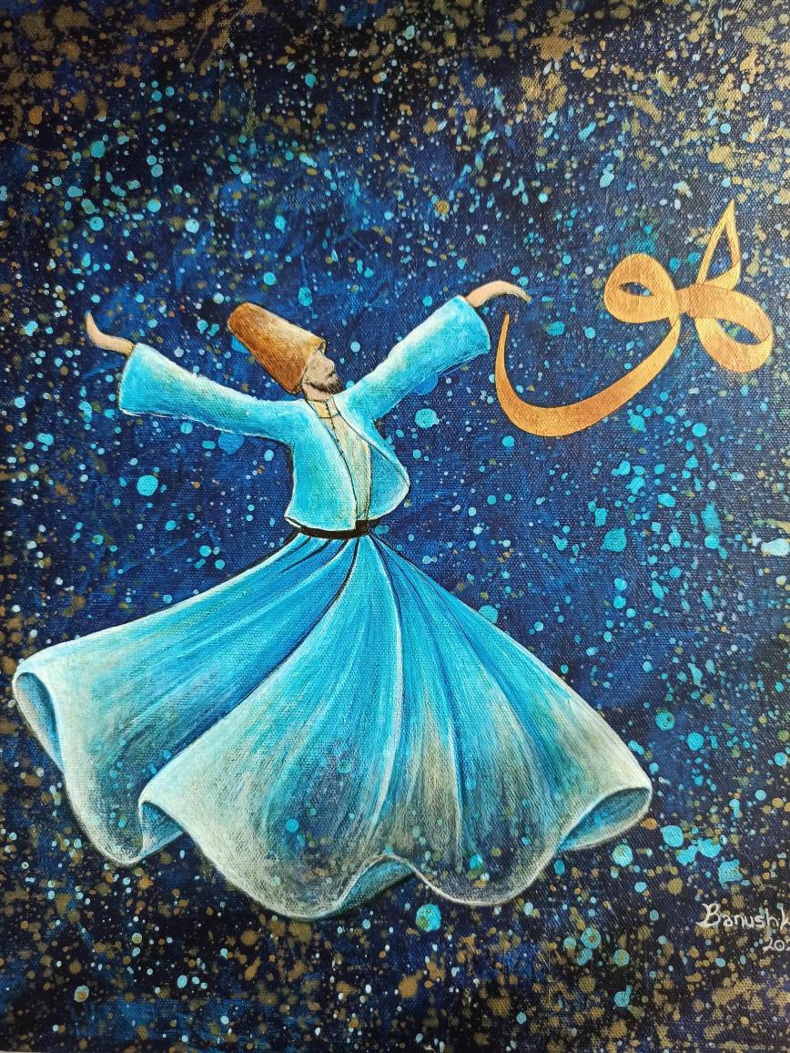 Original Sufi Rumi Whirling Dervish PaintingSufi Dance Art | Etsy
