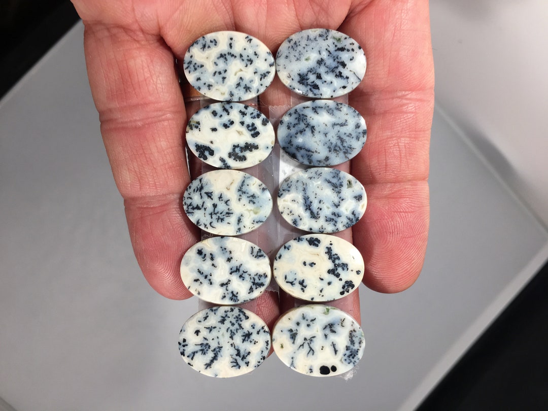 Blue Dendrite Agate, 10 Oval Cabochons, 20x15mm's - Etsy
