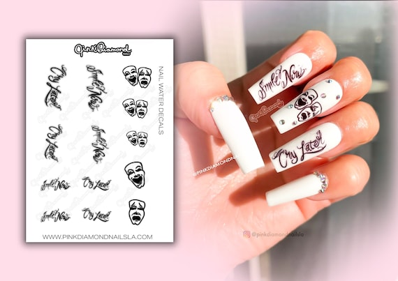Laugh Now Cry Later Airbrush Effect Nail Water Decals / Nail | Etsy
