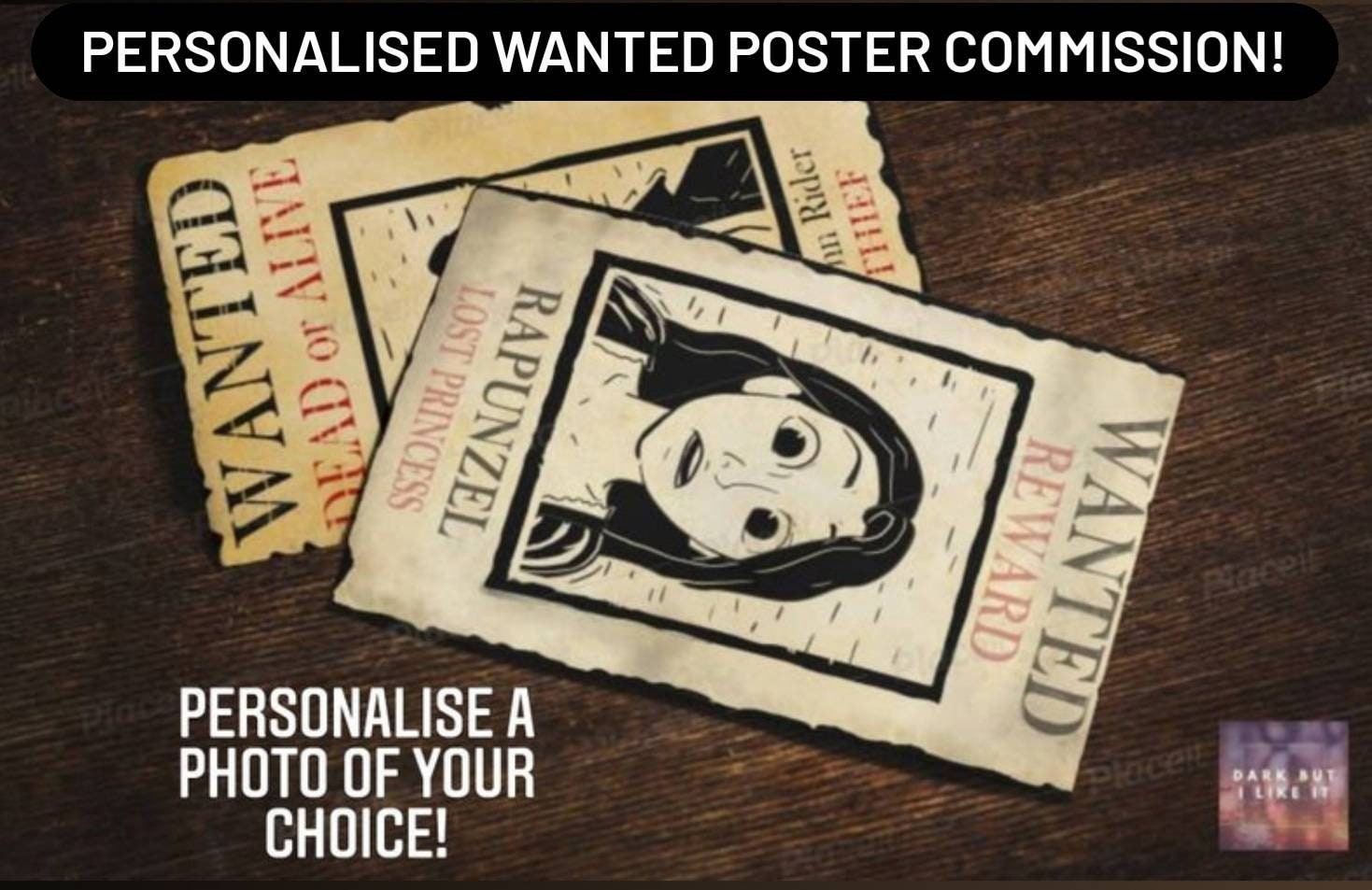 Personalised RAPUNZEL/FLYNN RIDER Wanted Poster Postcard | Etsy