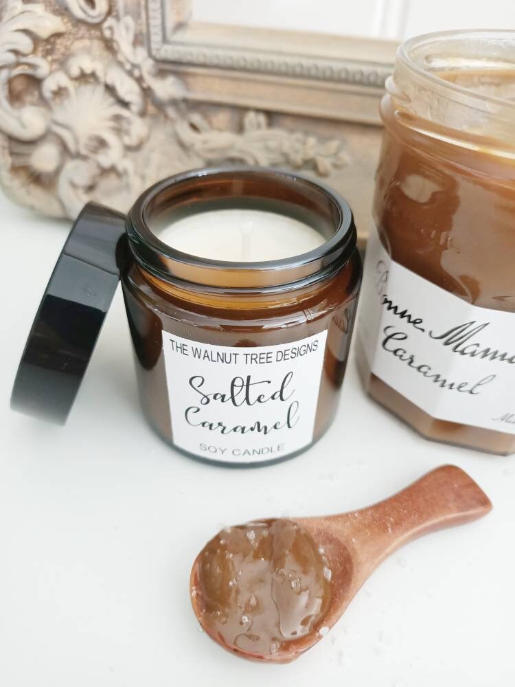Salted caramel soy candle | Etsy