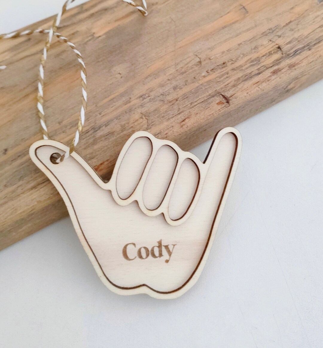 Personalised Shaka Sign Decoration/tag - Etsy Australia