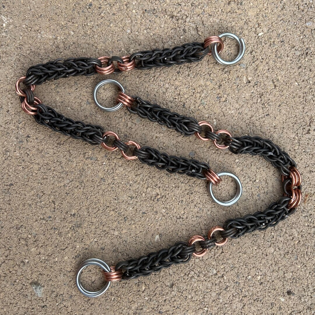 Rein Chains, Slobber Chains, Set of Two "black & Copper Triplets" - Etsy