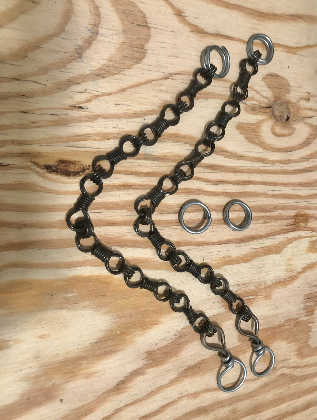 Rein Chains / Slobber Chains, Heavy Duty Set of Two, Black Wire Loop ...