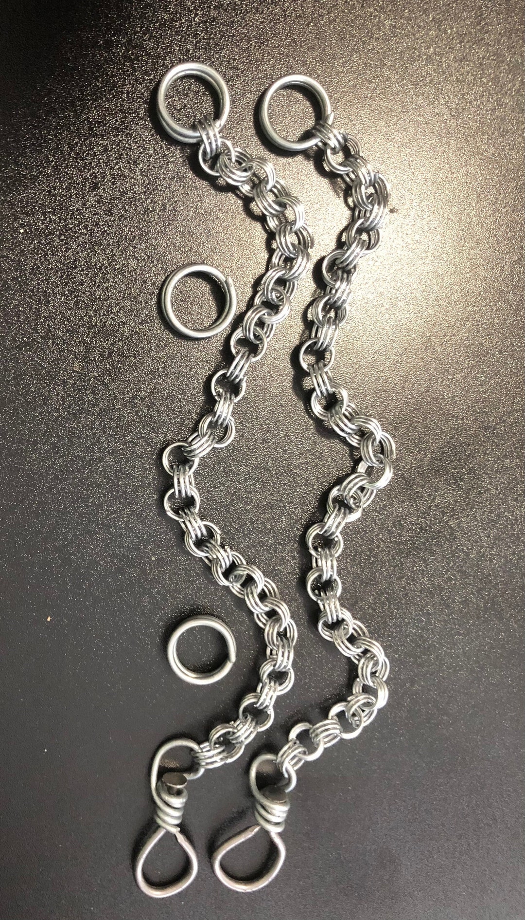Rein Chains / Slobber Chains, Set of Two, Continuous Ring, Bright Wire ...