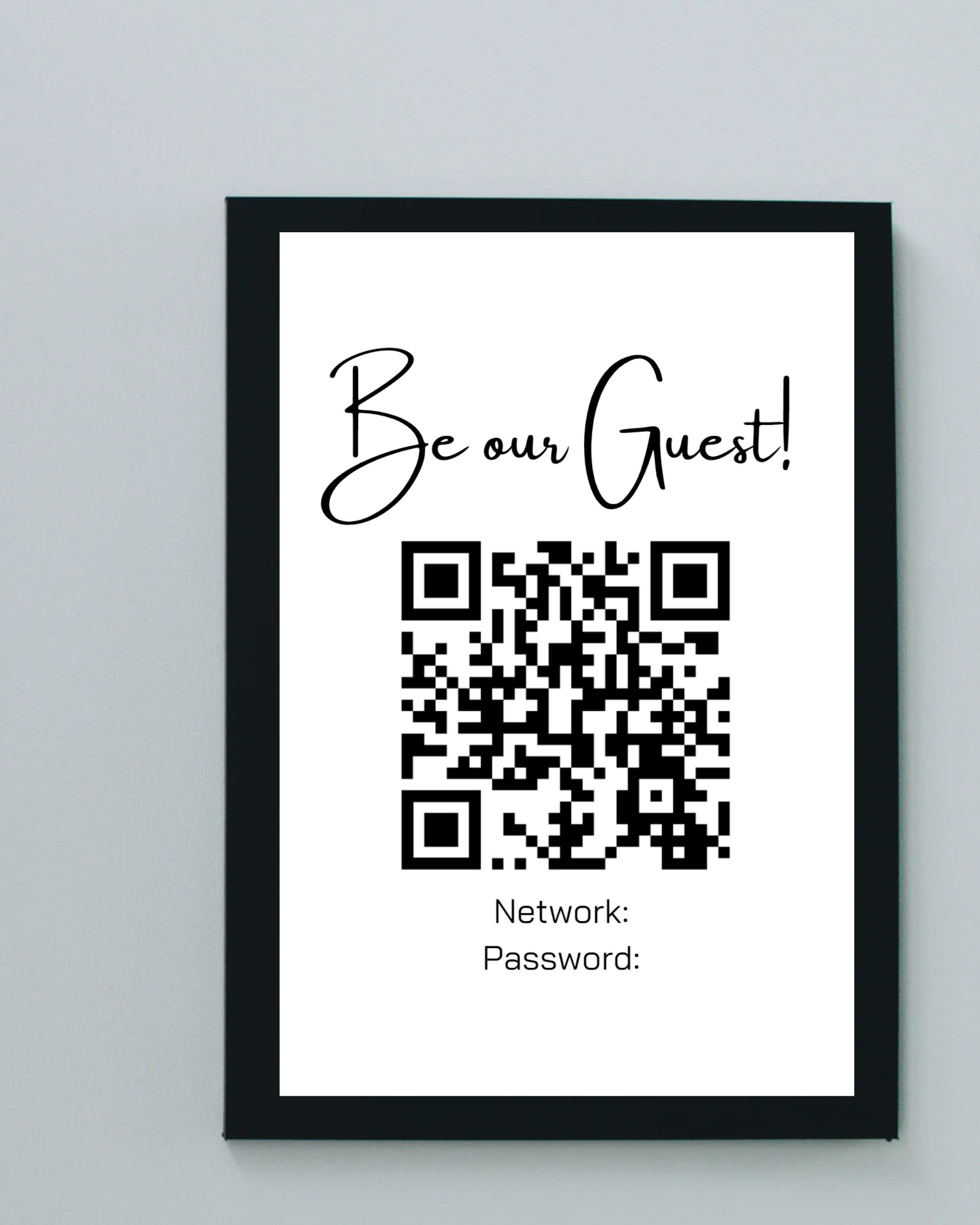 Wifi QR Codes digital Download Air BNB Home Wifi Newtork Living Room - Etsy