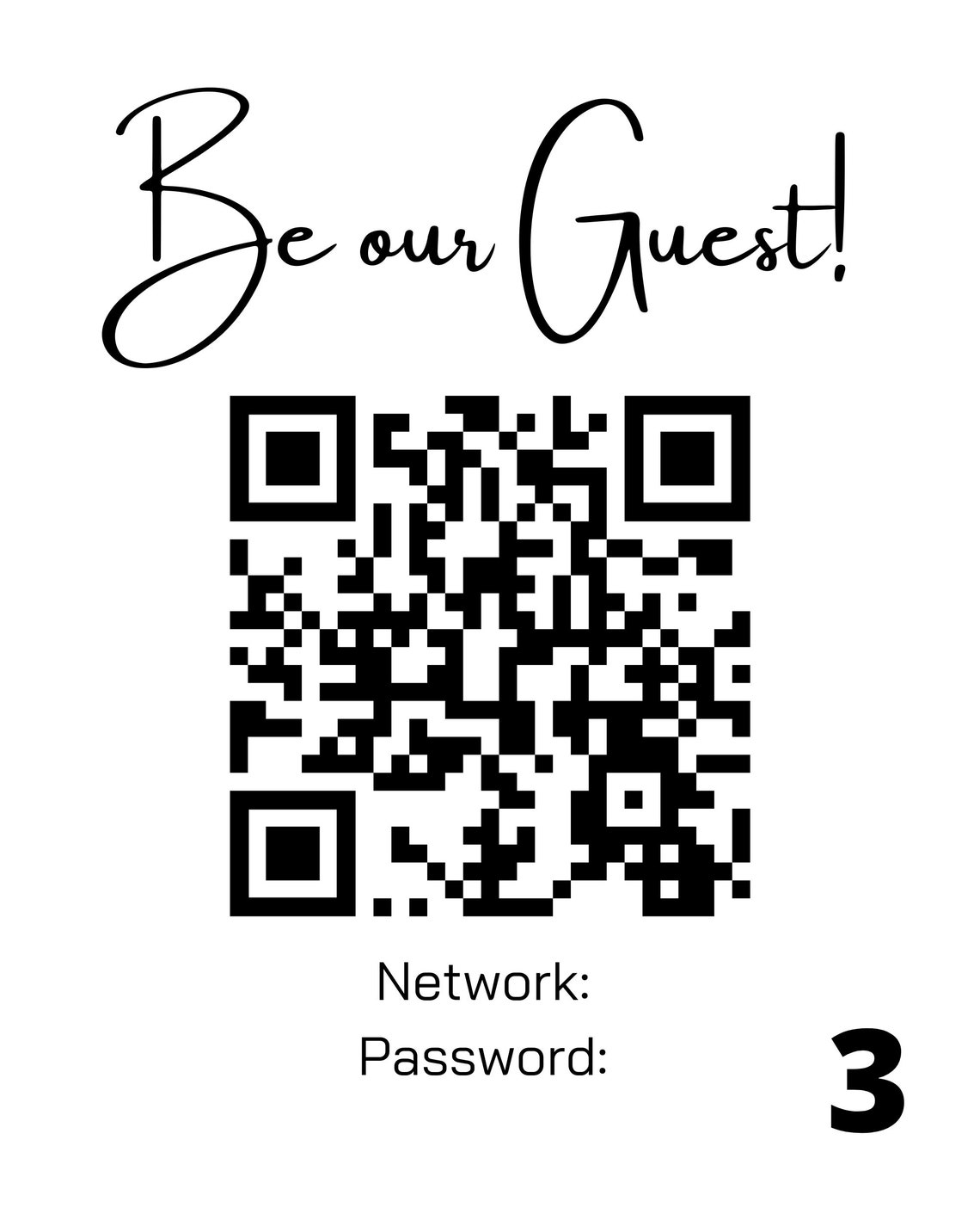 Wifi QR Codes digital Download Air BNB Home Wifi - Etsy