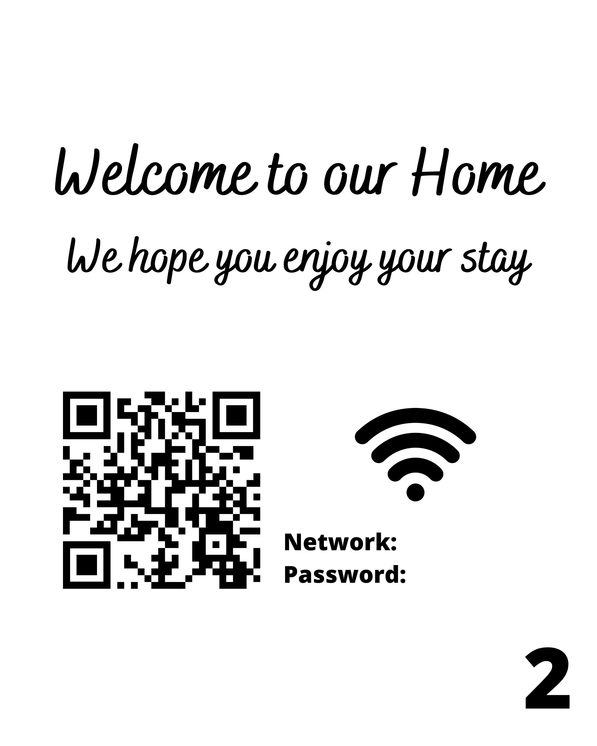 Wifi QR Codes digital Download Air BNB Home Wifi Newtork Living Room - Etsy