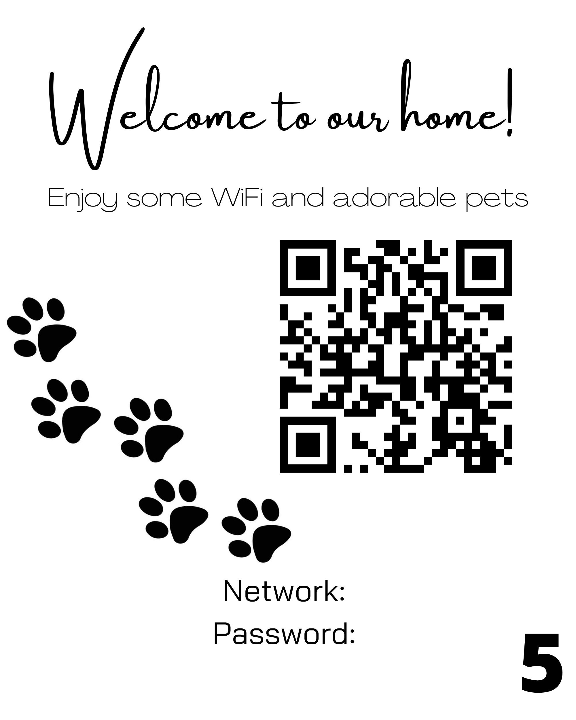 Wifi QR Codes digital Download Air BNB Home Wifi - Etsy