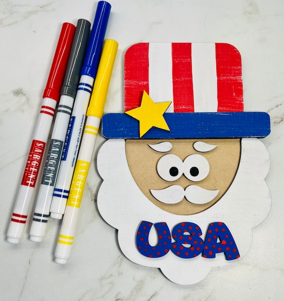 Patriotic Kids Paint Kit SVG Uncle Sam DIY Kids SVG File - Etsy
