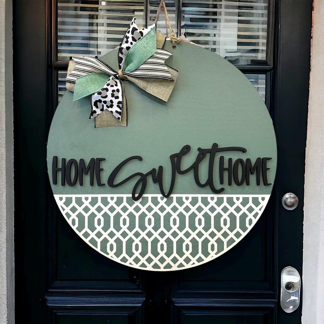 Everyday Door Hanger/home Sweet Home Door Hanger/sage Green Door Decor ...